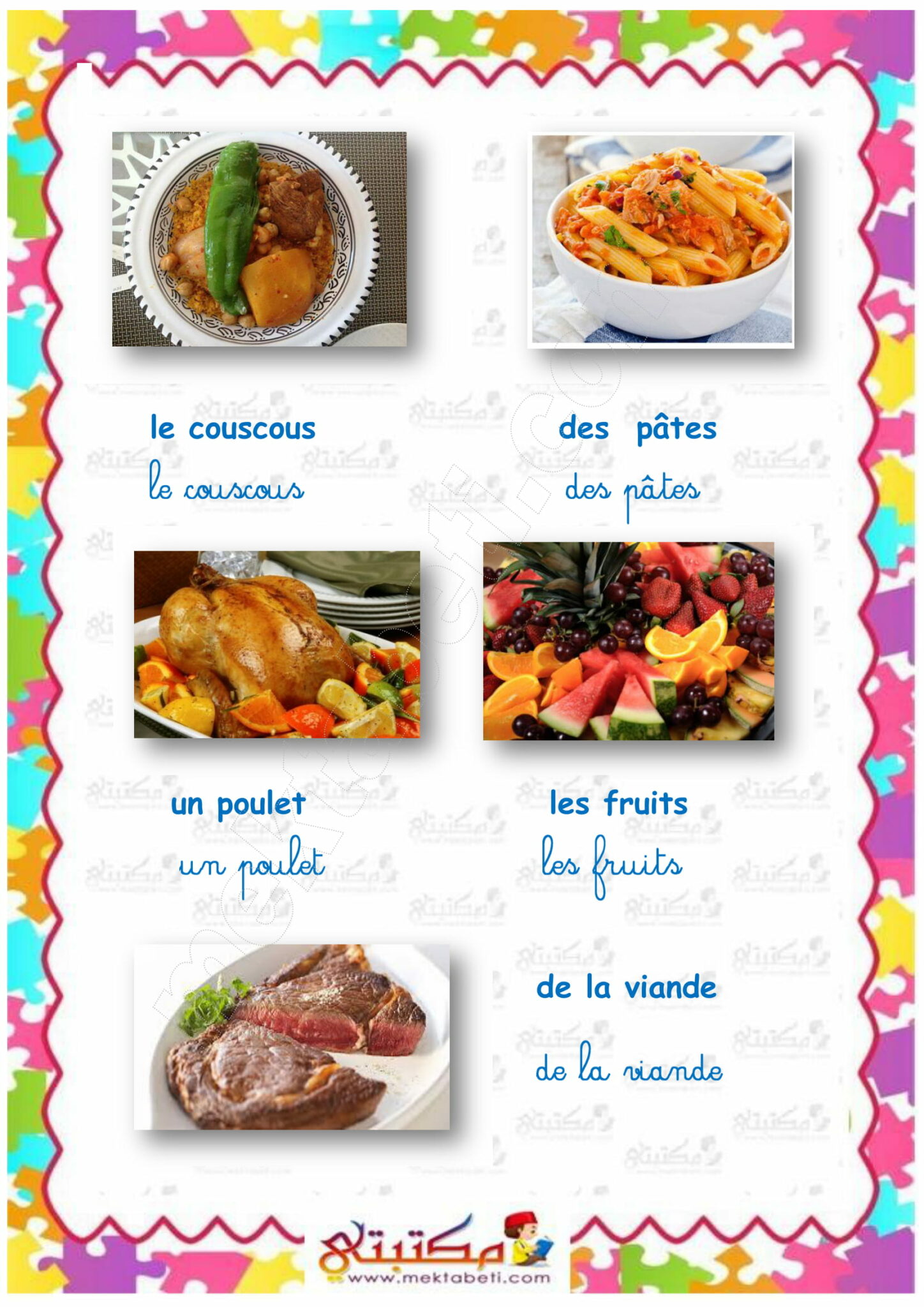 Les repas : le petit déjeuner - le déjeuner - le dîner - مكتبتي المنصة ...