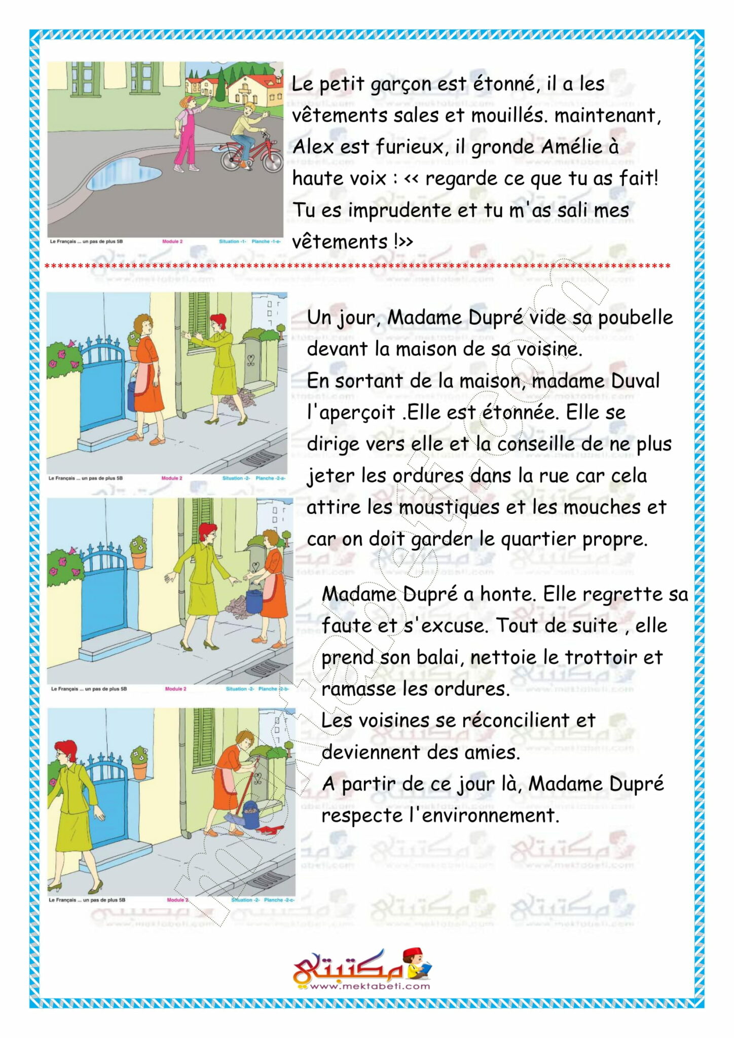 Correction de production orale module 2 5ème année - مكتبتي المنصة ...